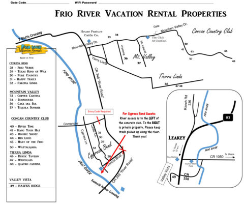 Map - Frio River Vacation Rentals